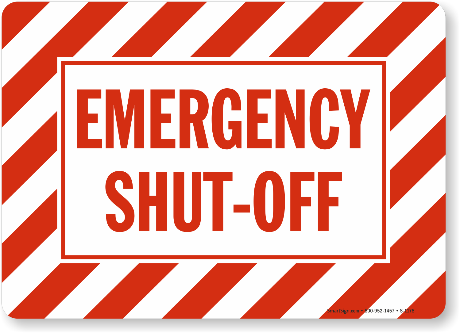 Emergency Shut-Off Signs, Electrical Equipment Warning Signs, SKU: S-1178