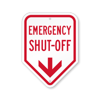 Emergency Shut-Off With Down Arrow Sign, SKU: K2-4943